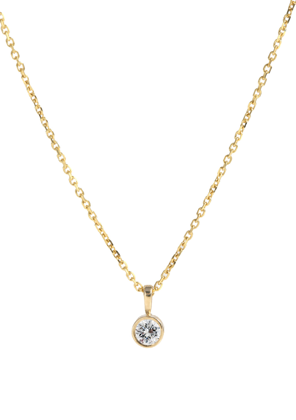 Solitaire Diamond Bezel Necklace – Isabelle Ecker Jewelry